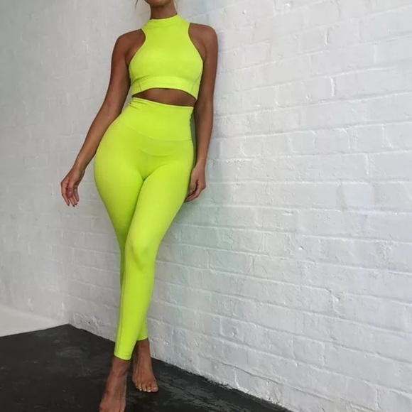 Pants & Jumpsuits | New Set Pink Neon Workout 2 Piece Athletic Yoga Sm ...